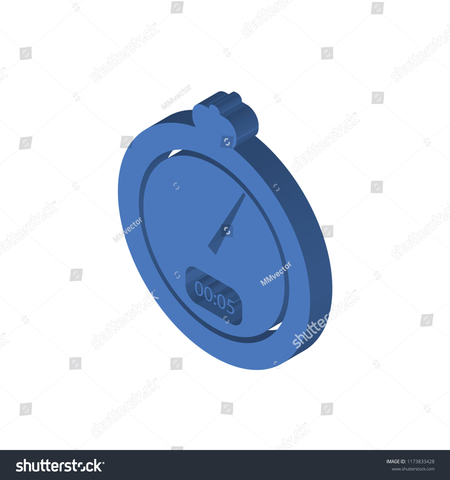 Stopwatch Isometric Left Top View 3d Stock Vector (Royalty Free ...