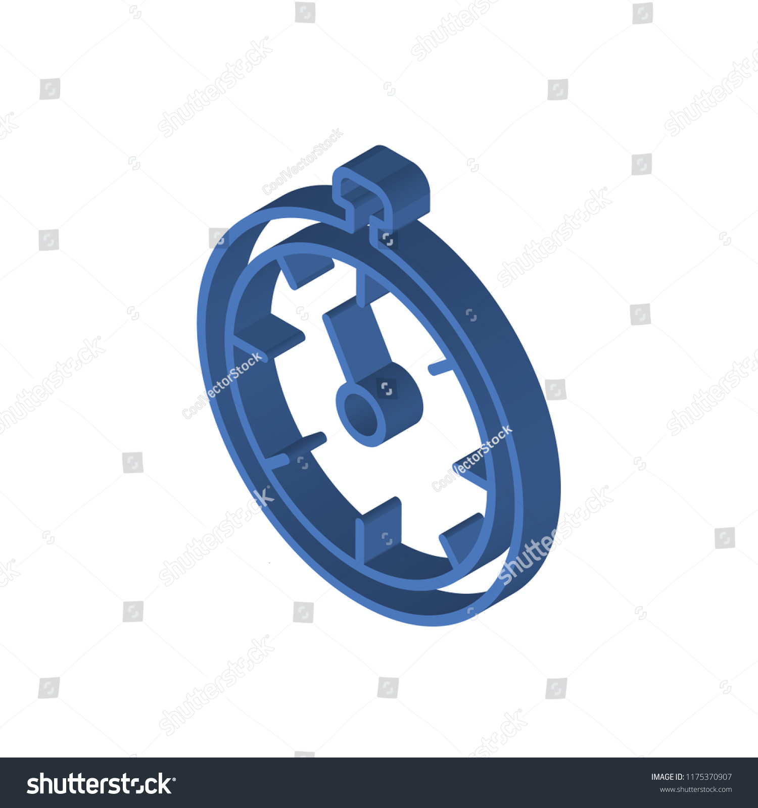 Stopwatch Isometric Left Top View 3d Stock Vector (Royalty Free ...