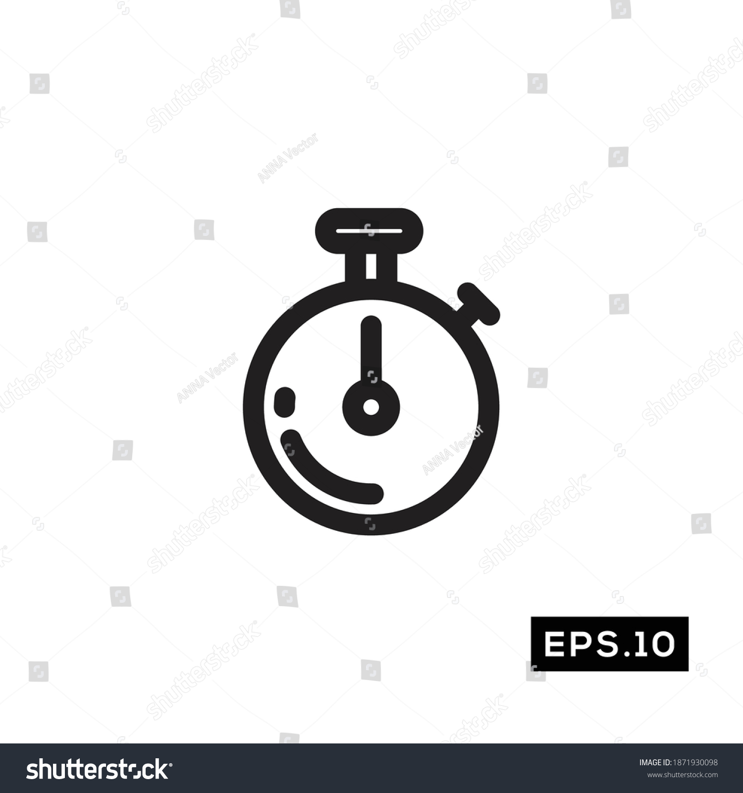 Stopwatch Line Icon Timer Sign Logo Stock Vector (Royalty Free ...