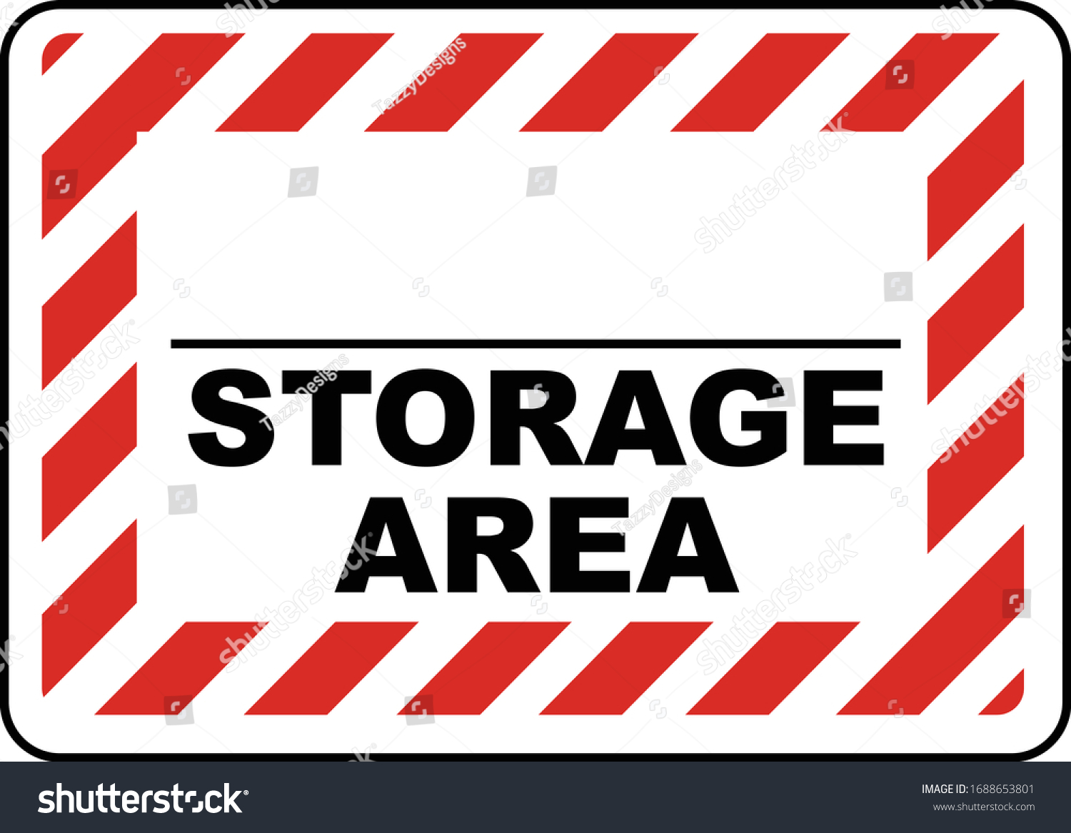 Storage Area Warning Caution Sign Stock Vector (Royalty Free ...