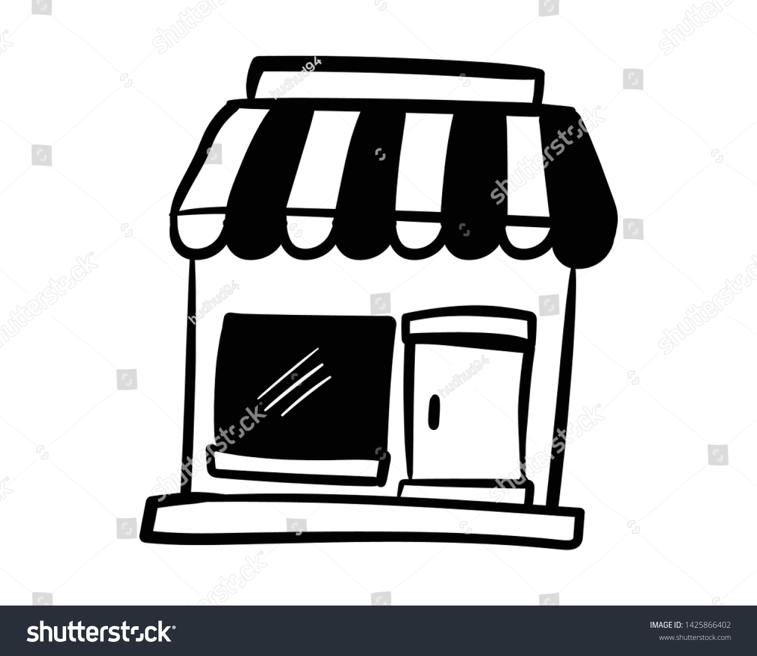 Store Doodle Hand Draw Drawing Vector Stock Vector (Royalty Free ...