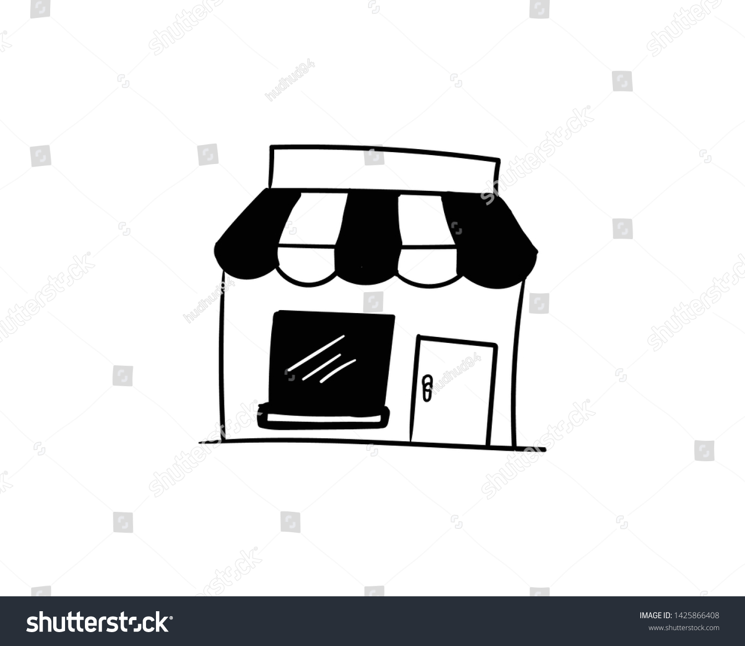 Store Doodle Hand Draw Drawing Vector Stock Vector (Royalty Free ...