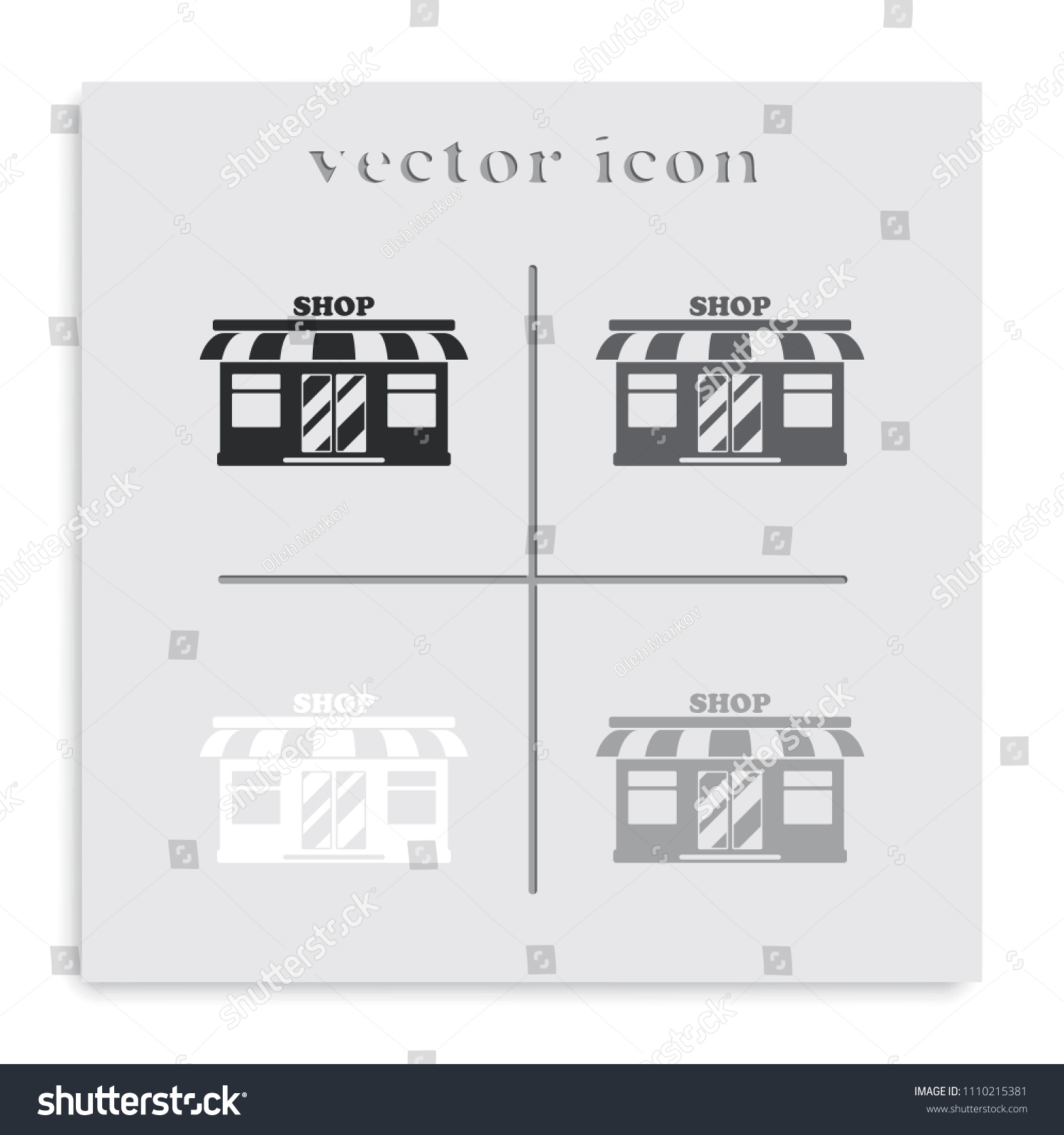 Store Front Flat Black White Vector Stock Vector (Royalty Free ...