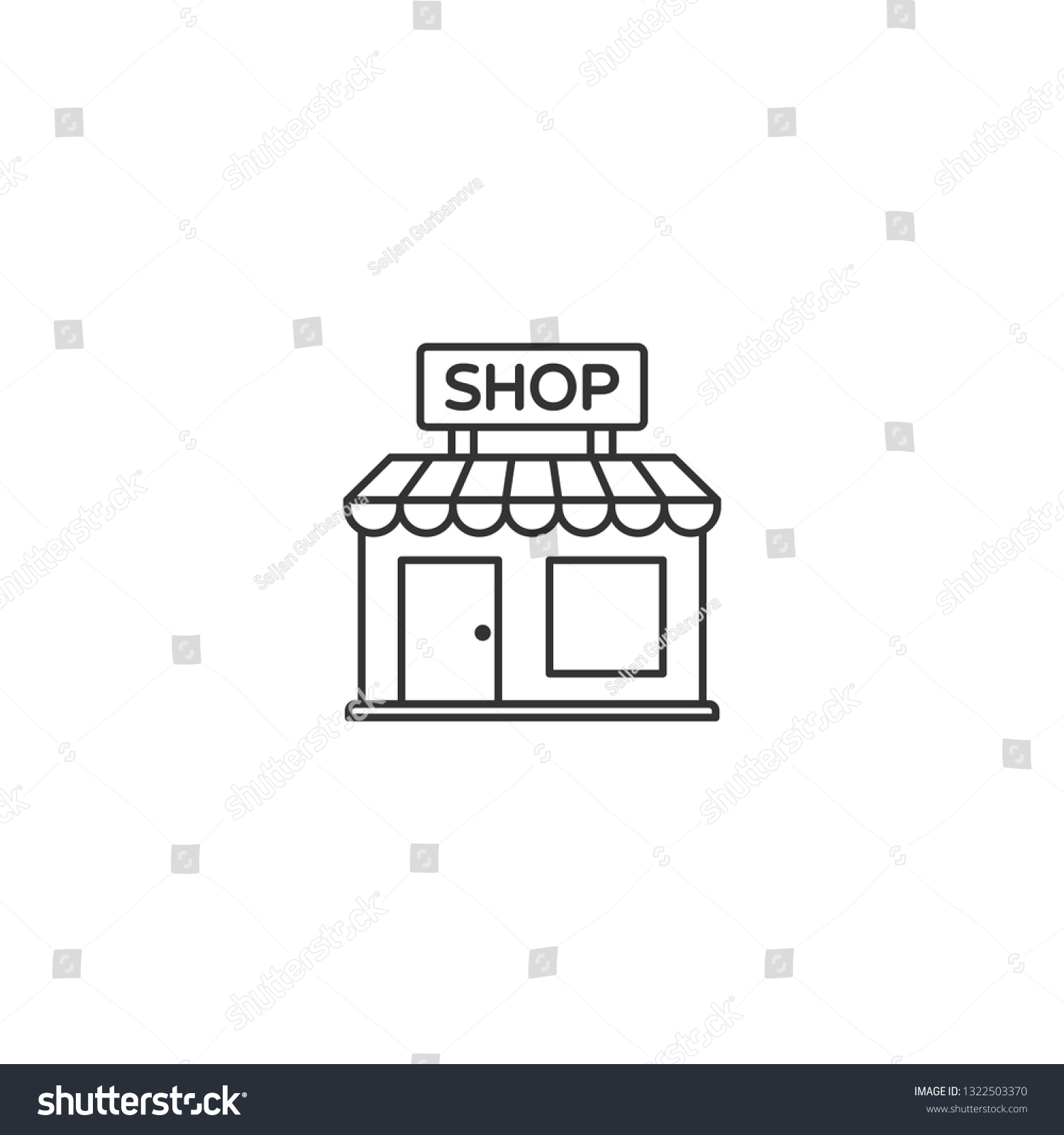 Store Front Mall Shopping Isolated Icon Stock Vector (Royalty Free ...