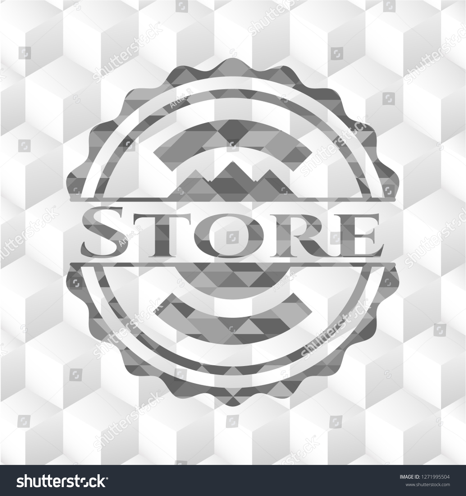 Store Grey Emblem Cube White Background Stock Vector (Royalty Free ...