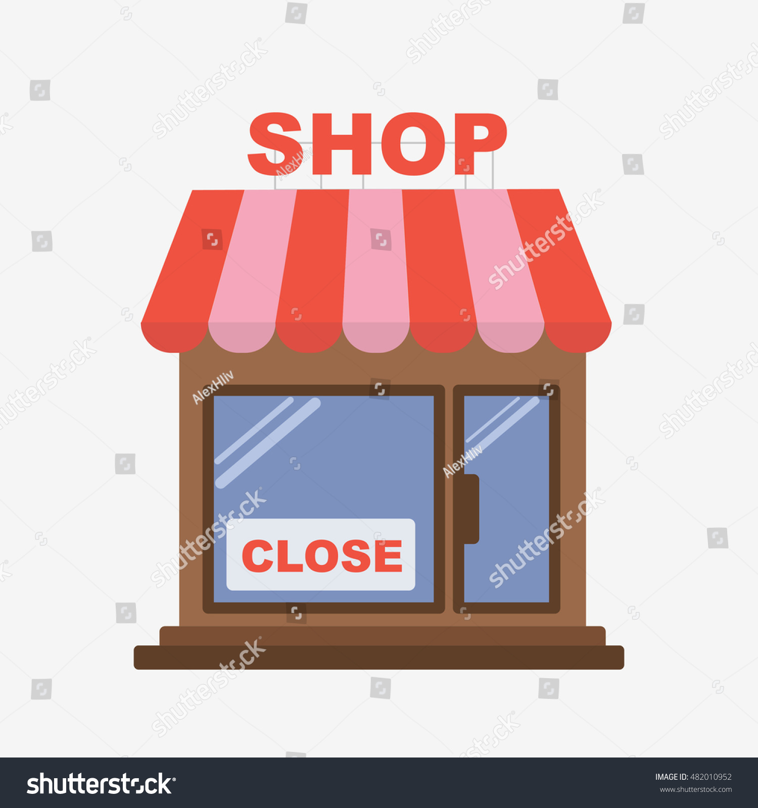 Store Icon Flat Design Shop Closed Stock Vector (Royalty Free) 482010952