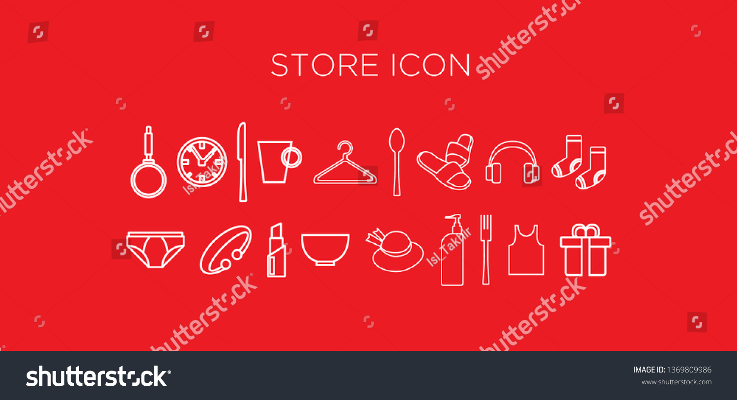 Store Icon Mini Set Miniso Stock Vector (Royalty Free) 1369809986