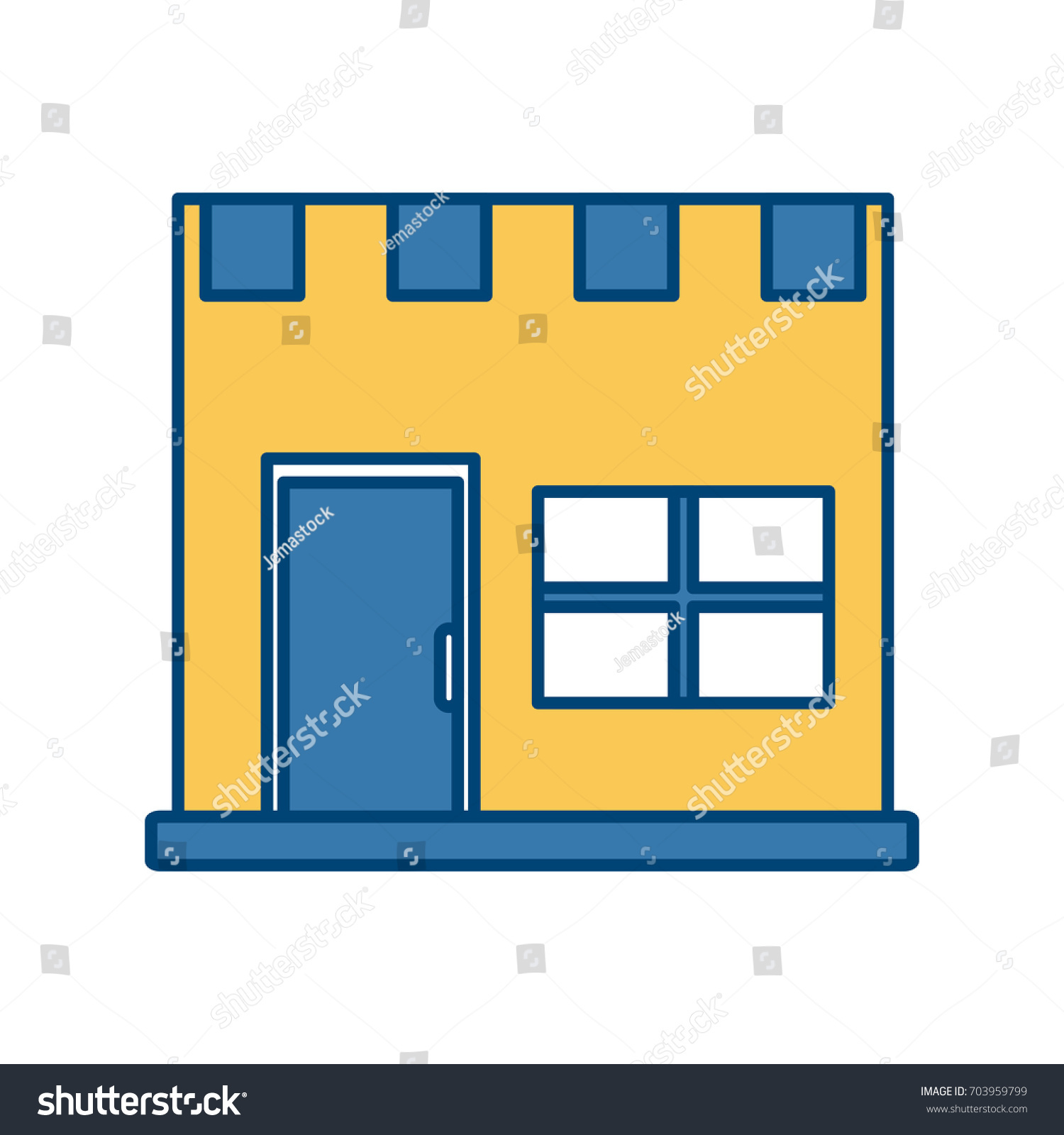Storefront Building Shop Facade Front View Stock Vector (Royalty Free ...