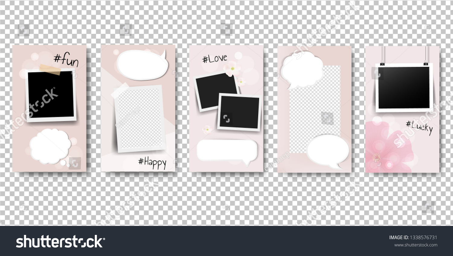 Stories Template Isolated Transparent Background Gradient: เวกเตอร์ ...