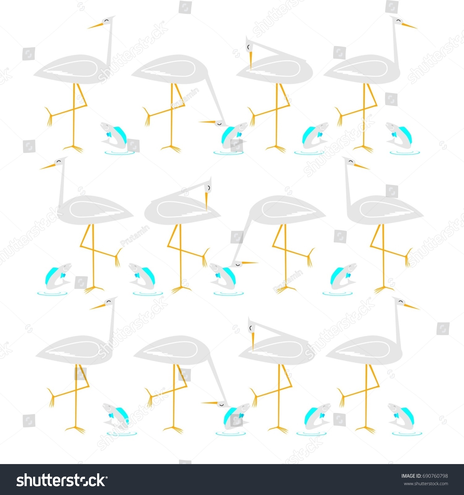 Stork Background Cartoon Stock Vector (Royalty Free) 690760798 ...