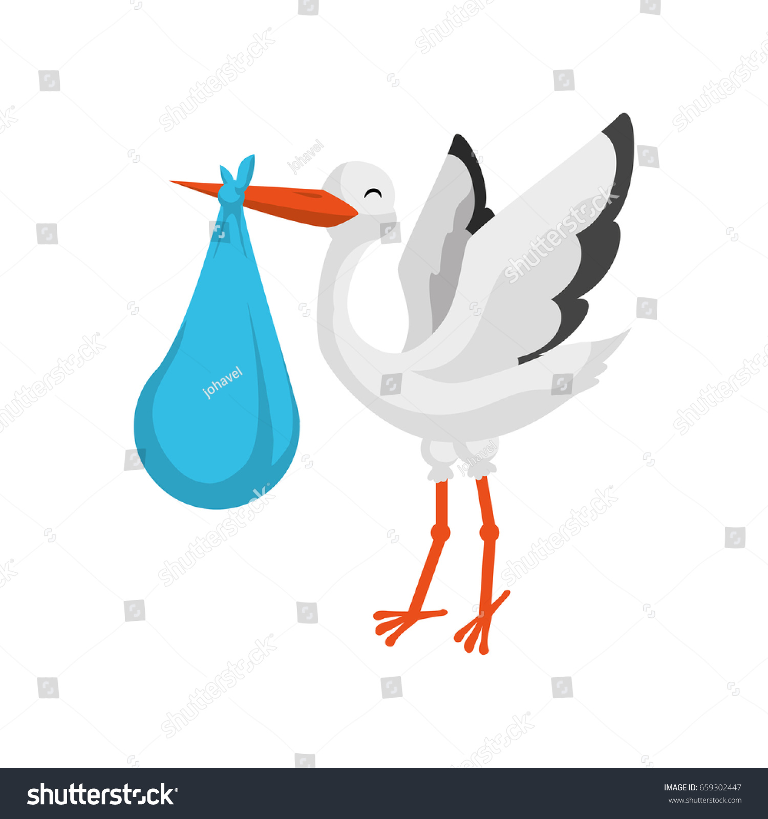 Stork Bird Cartoon Stock Vector (Royalty Free) 659302447 | Shutterstock