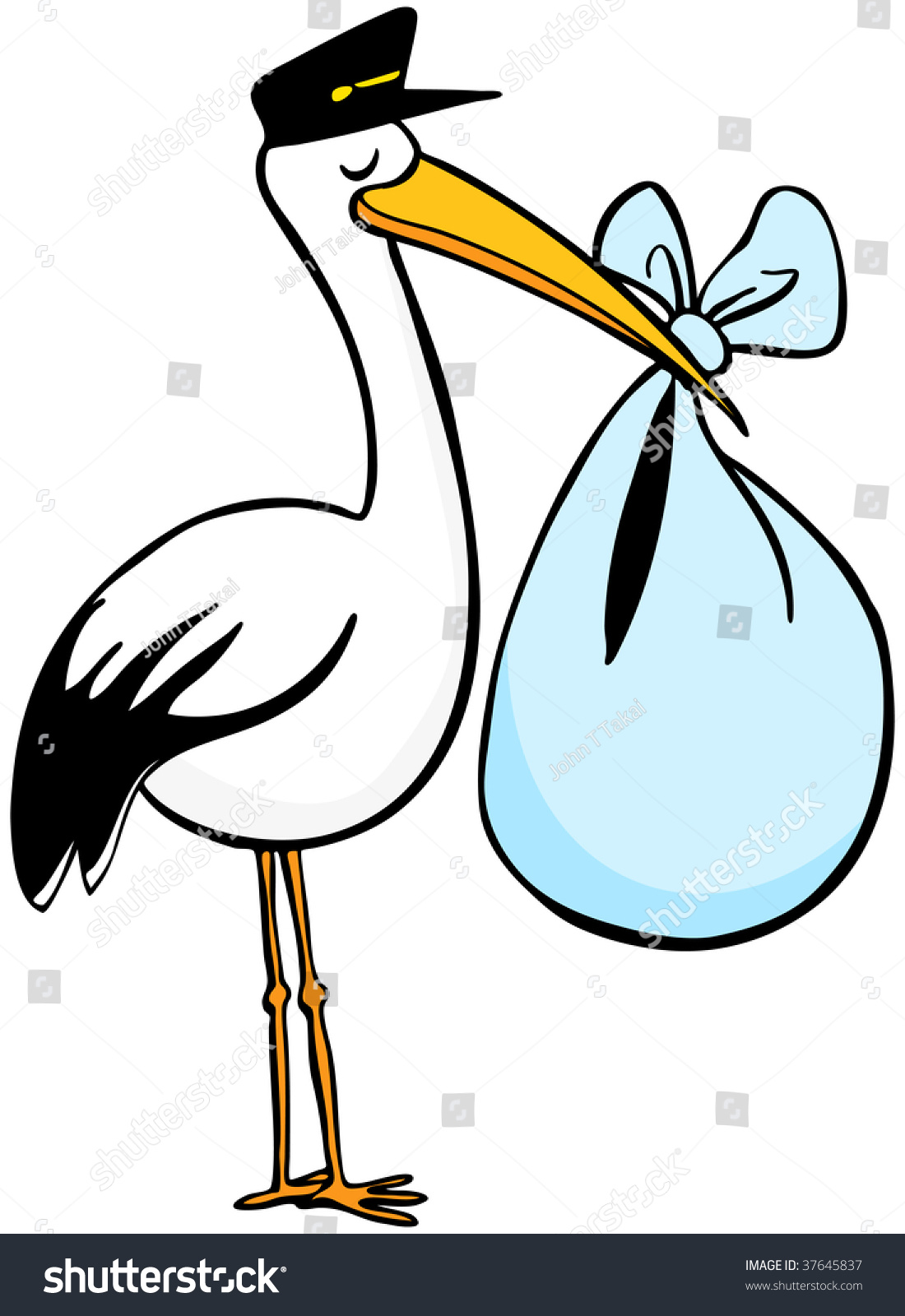 Stork Delivery Stock Vector (Royalty Free) 37645837