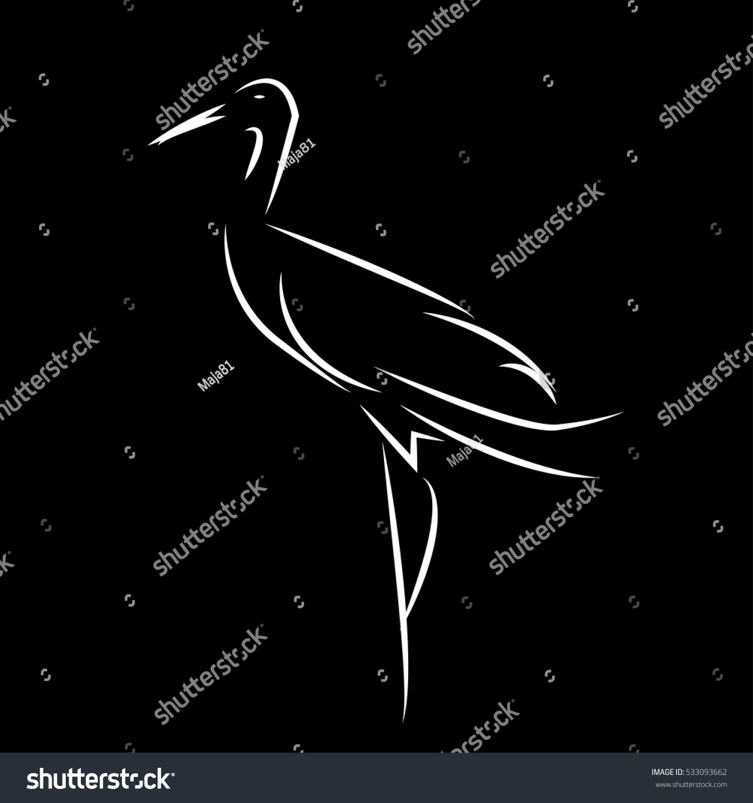 Stork Icon Vector Illustrator Stock Vector (Royalty Free) 533093662