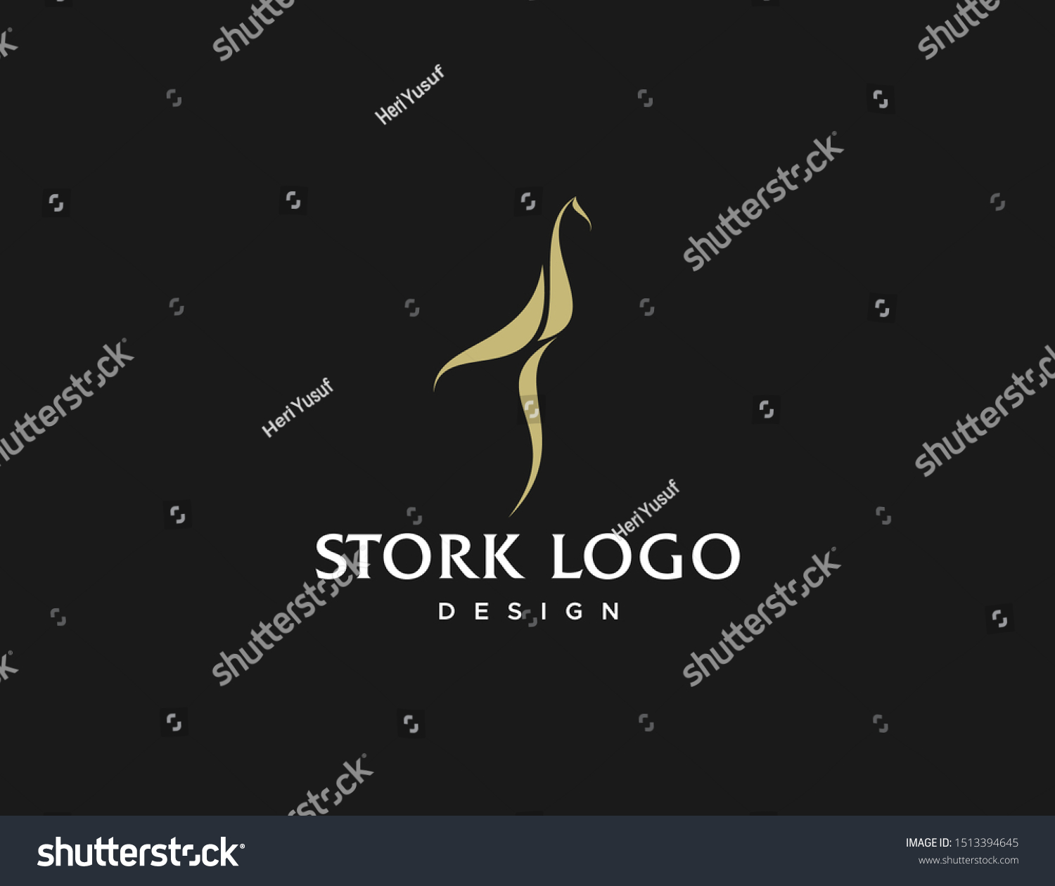 Stork Logo Flat Style Symbol Vector Stock Vector (Royalty Free ...
