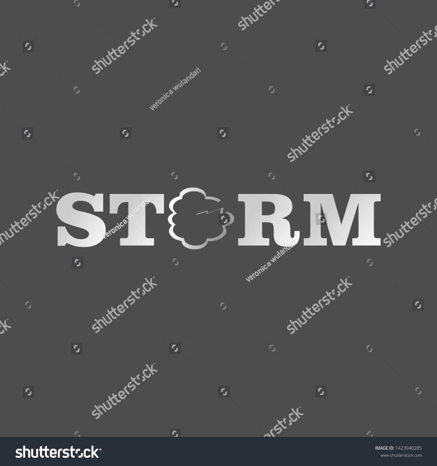 Storm Logo Design On Dark Background Stock Vector (Royalty Free) 1423940285
