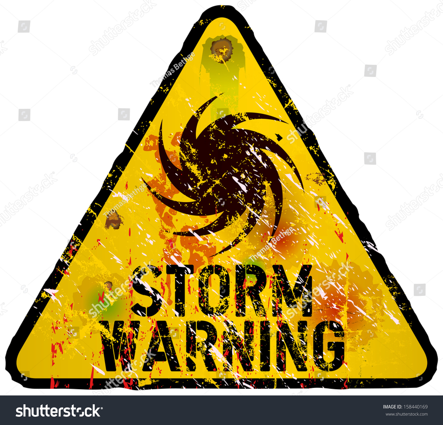 Storm Warning Sign Heavy Weathered Vector Stock Vector (Royalty Free ...