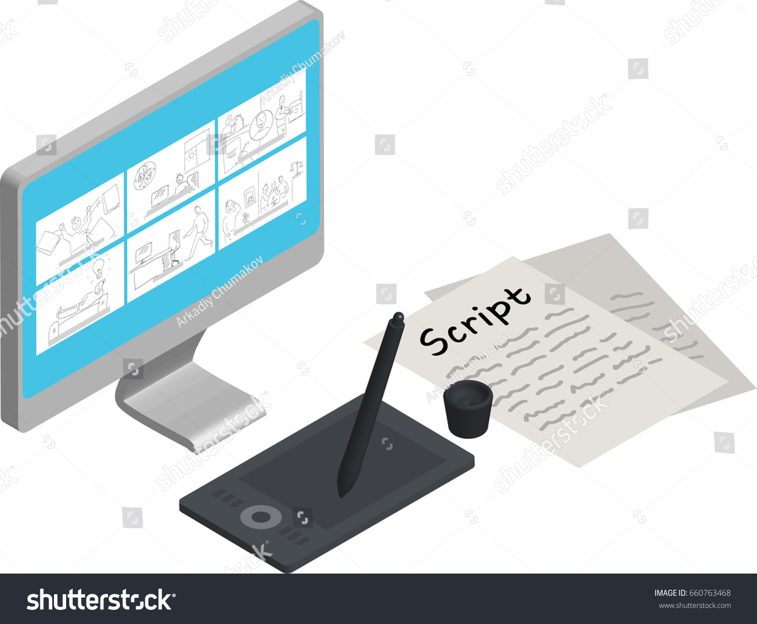 Storyboarding Explainer Video Process Image Stock Vector (Royalty Free ...