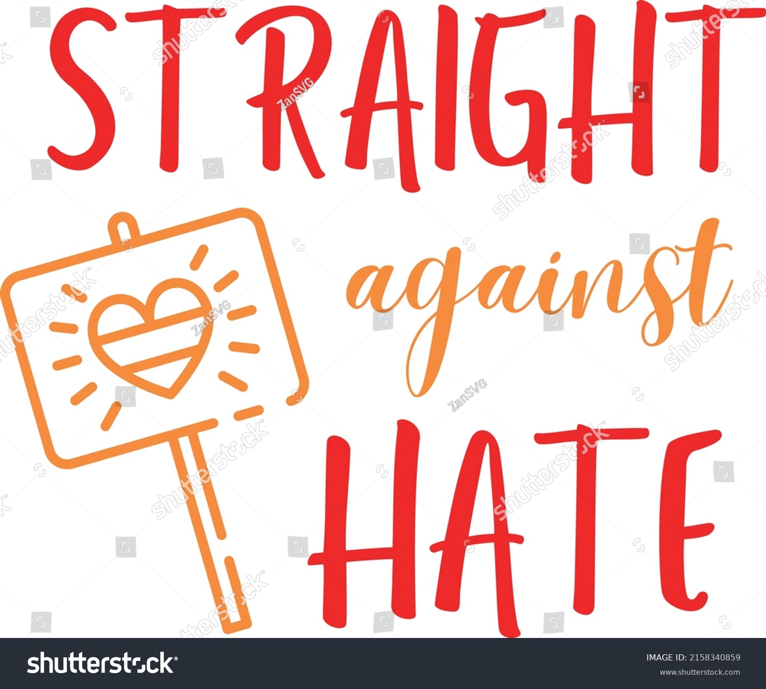 Straight Agains Hate Support Vector File Stock Vector (Royalty Free ...
