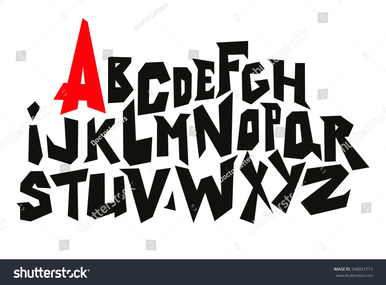 Straight Lines Comic Graffiti Font Vector Stock Vector (Royalty Free ...