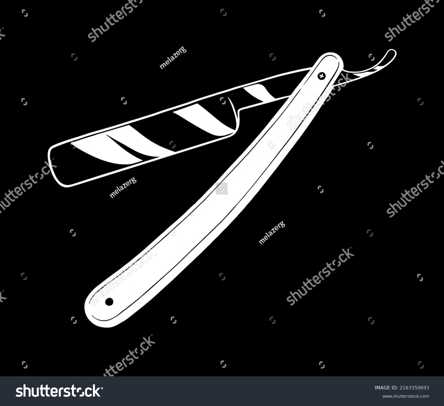 Straight Razor Graphic Vector Illustration Stock Vector (Royalty Free ...