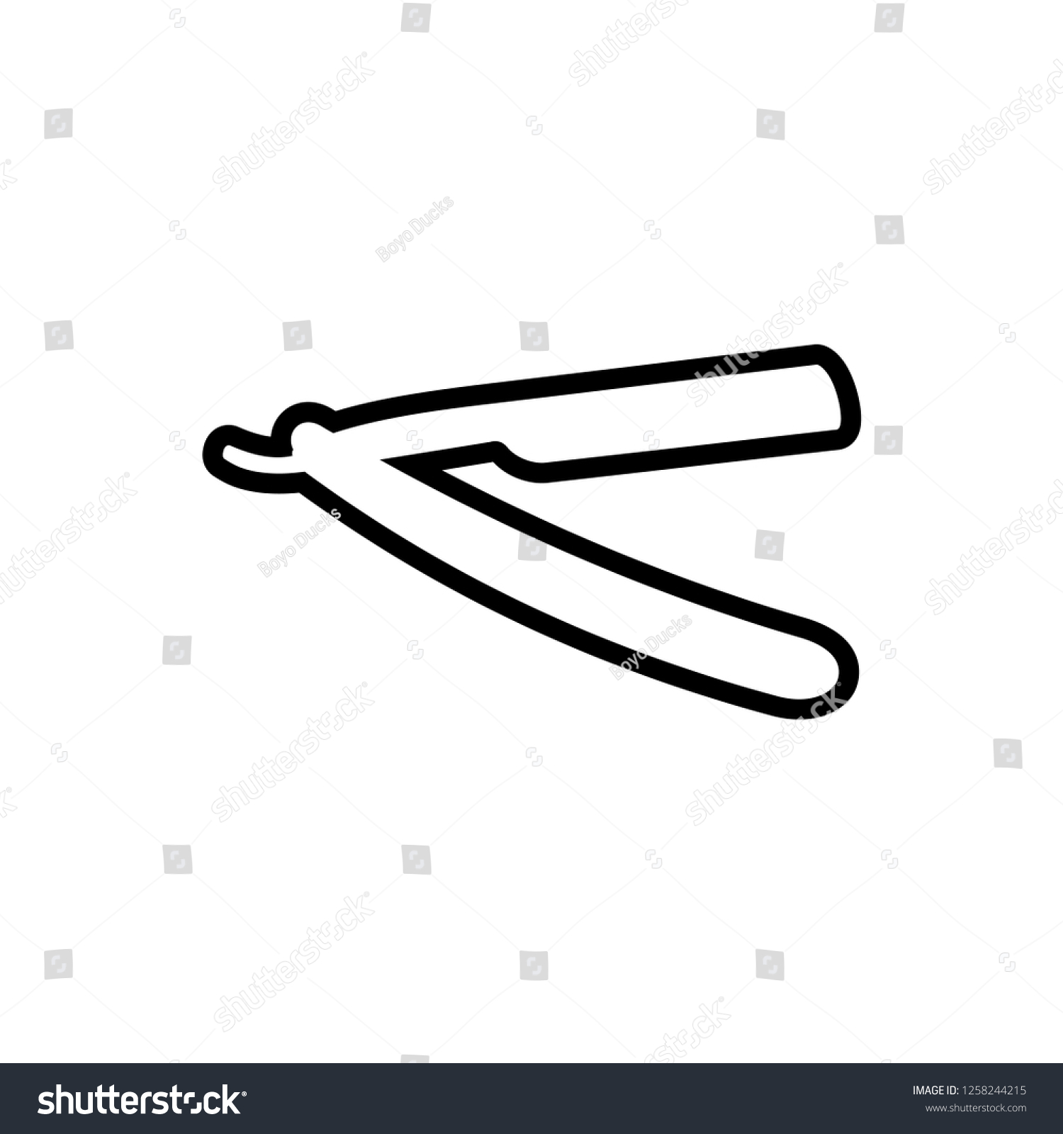 Straight Razor Icon Vector Logo Stock Vector (Royalty Free) 1258244215 ...