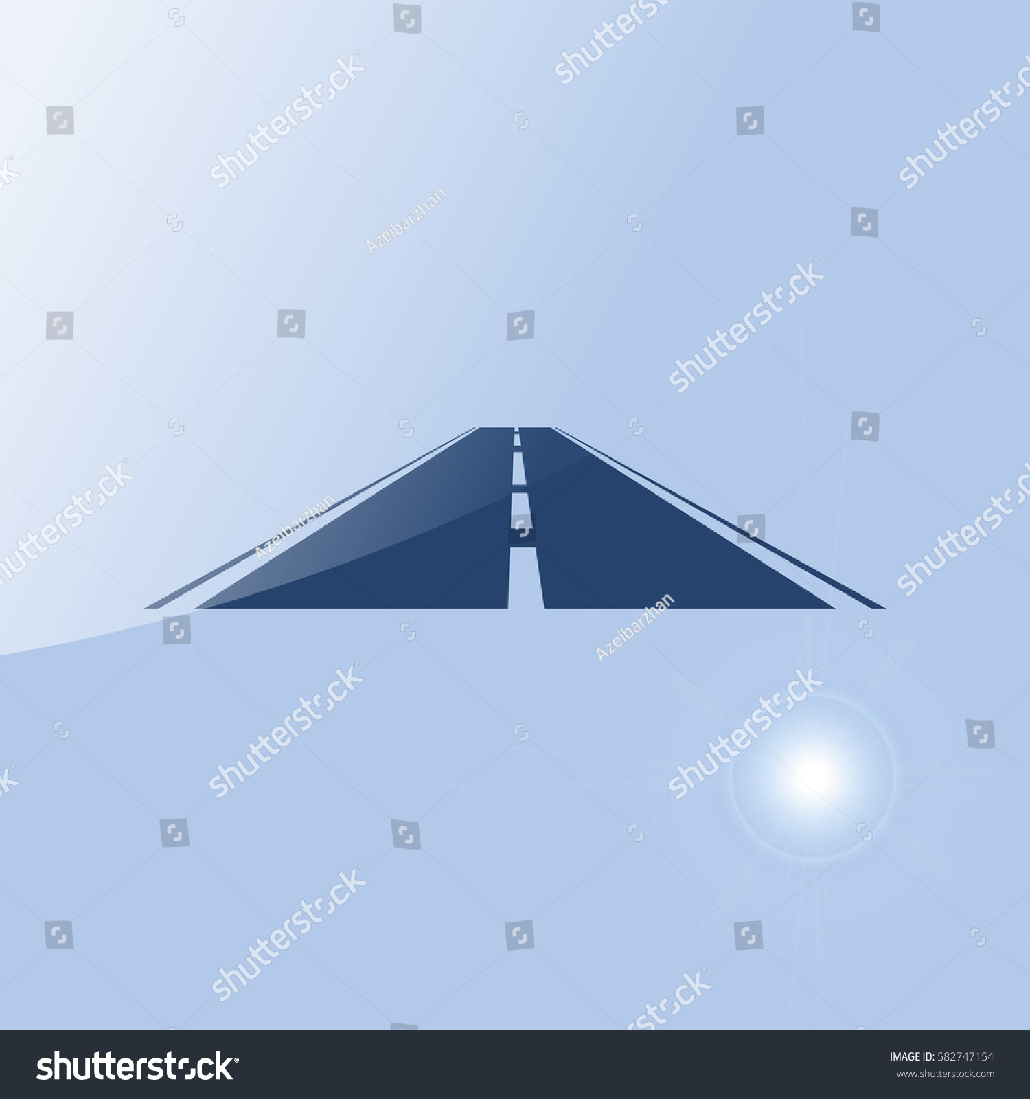Straight Road Vector Icon Illustration Stock Vector (Royalty Free ...
