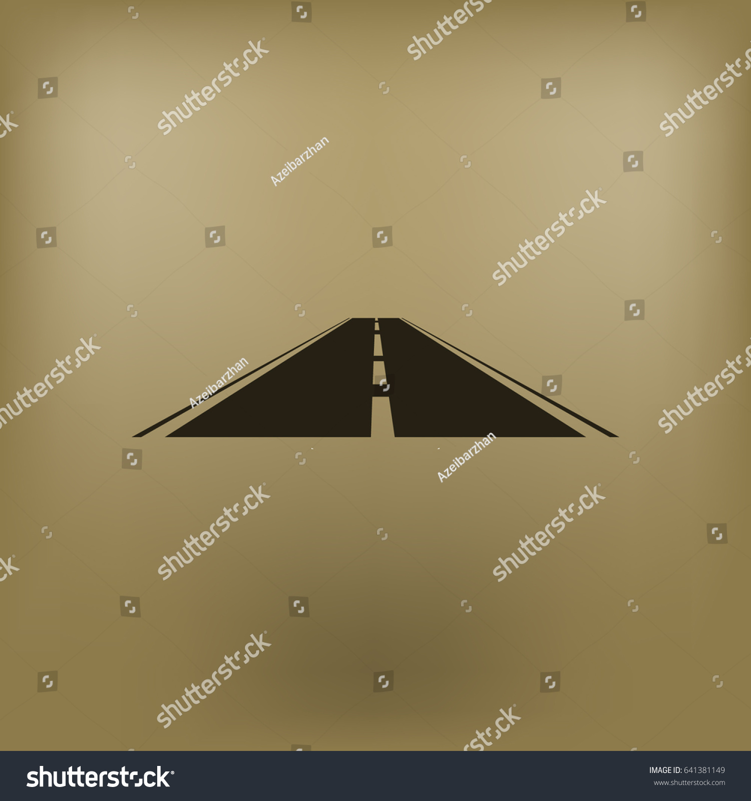 Straight Road Vector Icon Illustration Stock Vector (Royalty Free ...