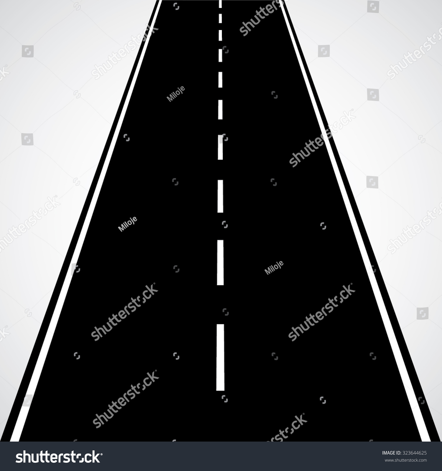 Straight Road White Lines Dashed Lines Stock Vector (Royalty Free ...
