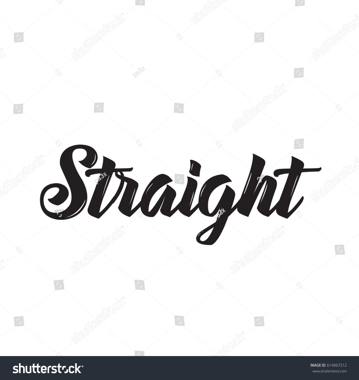 Straight Text Design Vector Calligraphy Typography: เวกเตอร์สต็อก (ปลอด ...