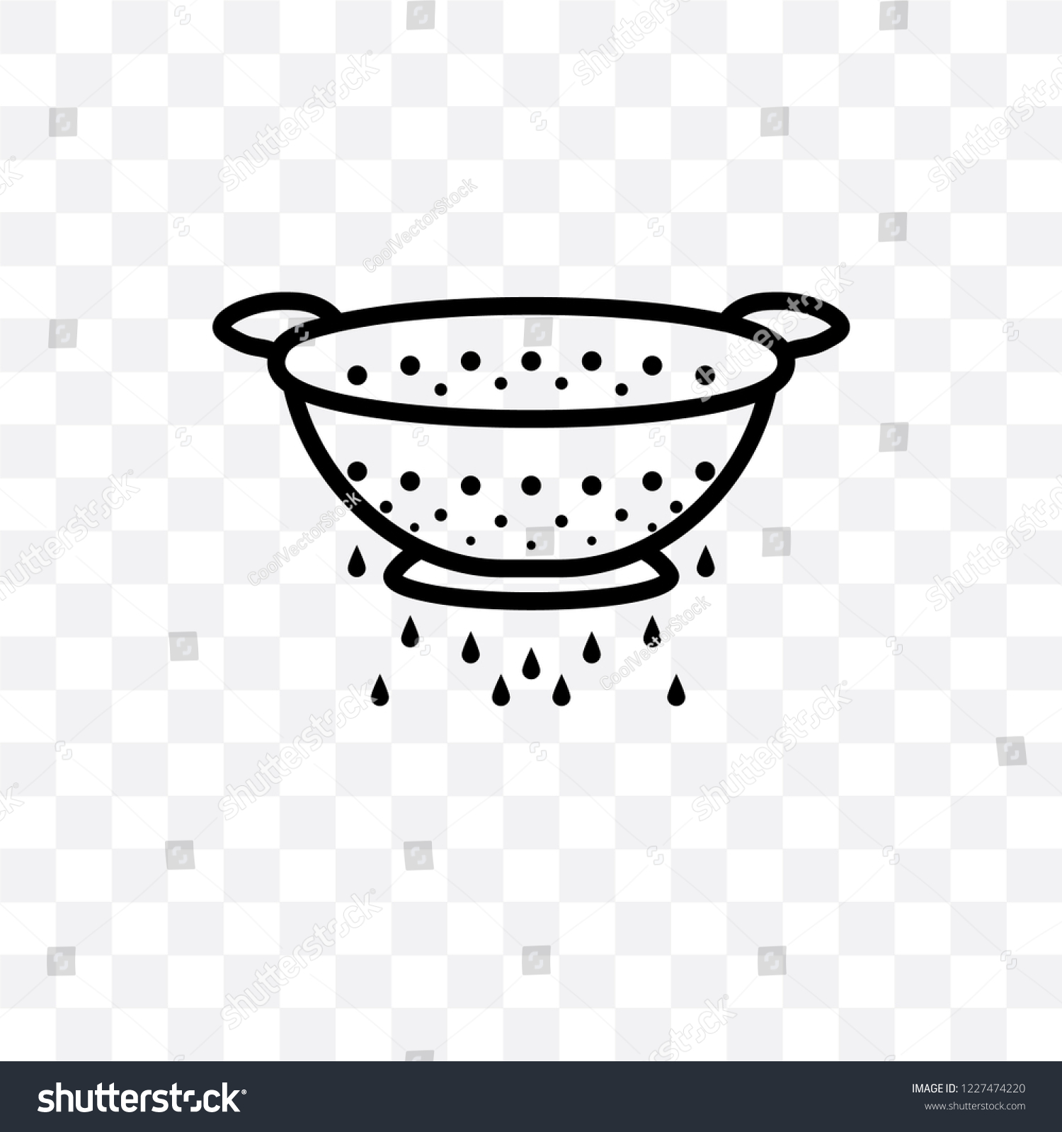 Strainer Vector Linear Icon Isolated On Stock Vector (Royalty Free ...