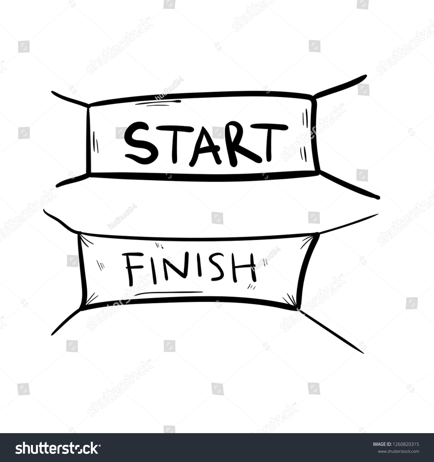 Strart Finish Doodle Icon Vector Stock Vector (Royalty Free) 1260820315