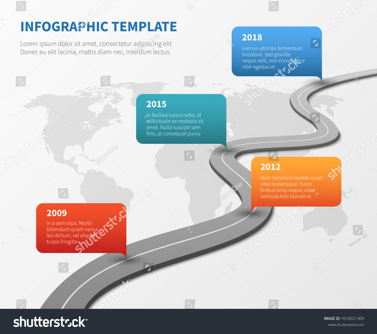 Strategy Chronological Road Map Business Vector Stock Vector (Royalty ...
