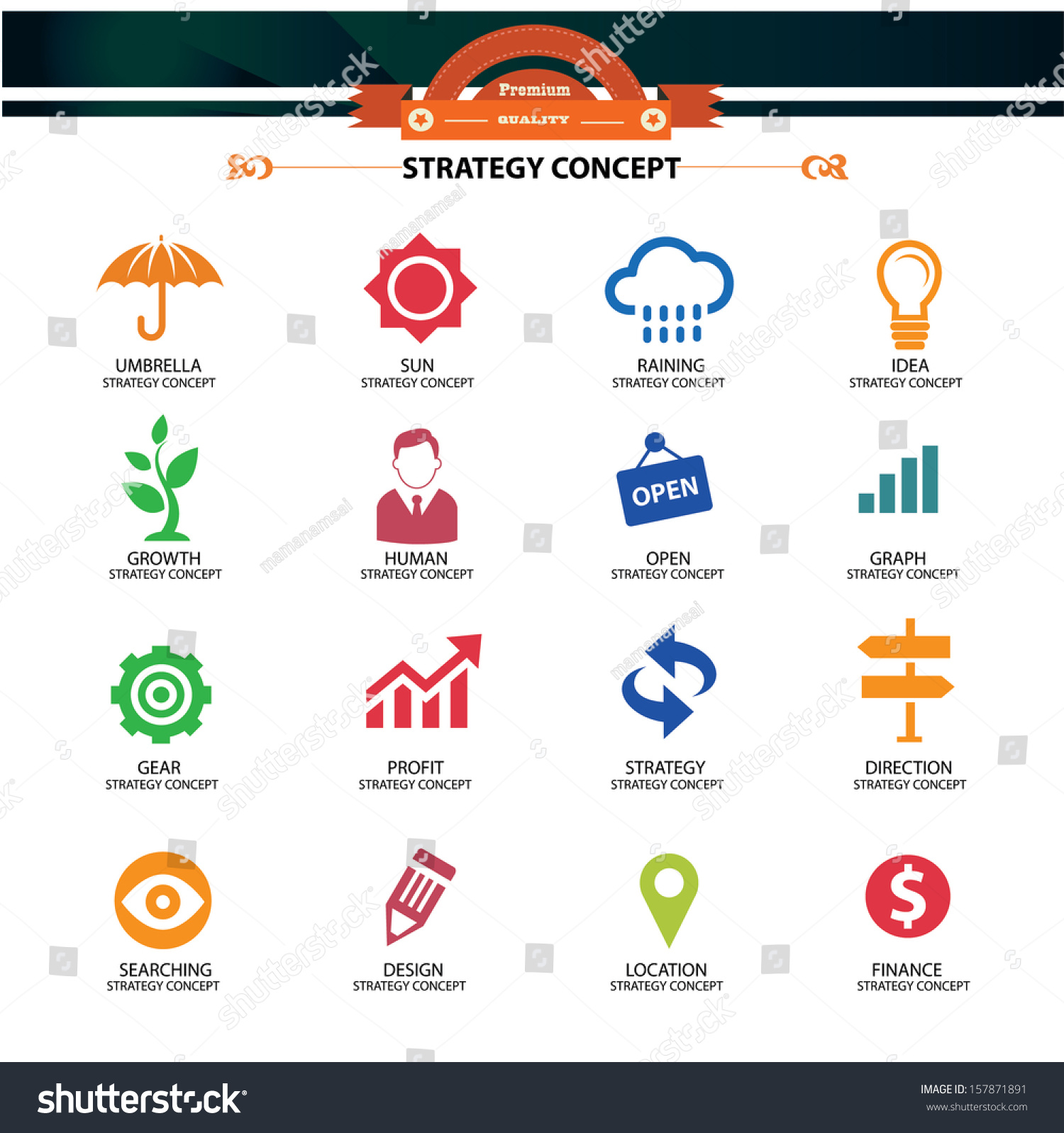 Strategy Concept Iconsvectorcolorful Version Stock Vector (Royalty Free ...