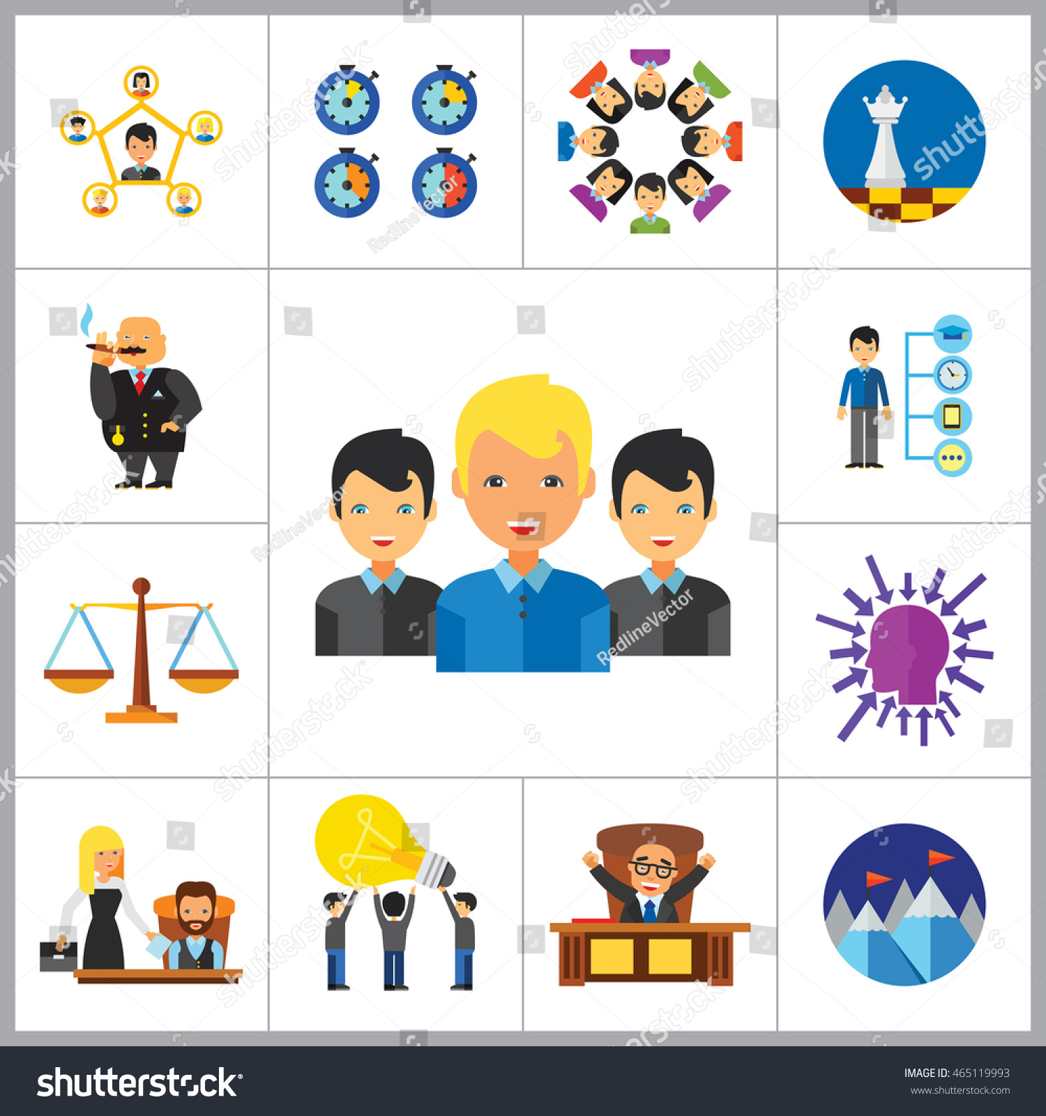 Strategy Icon Set Stock Vector (Royalty Free) 465119993 | Shutterstock