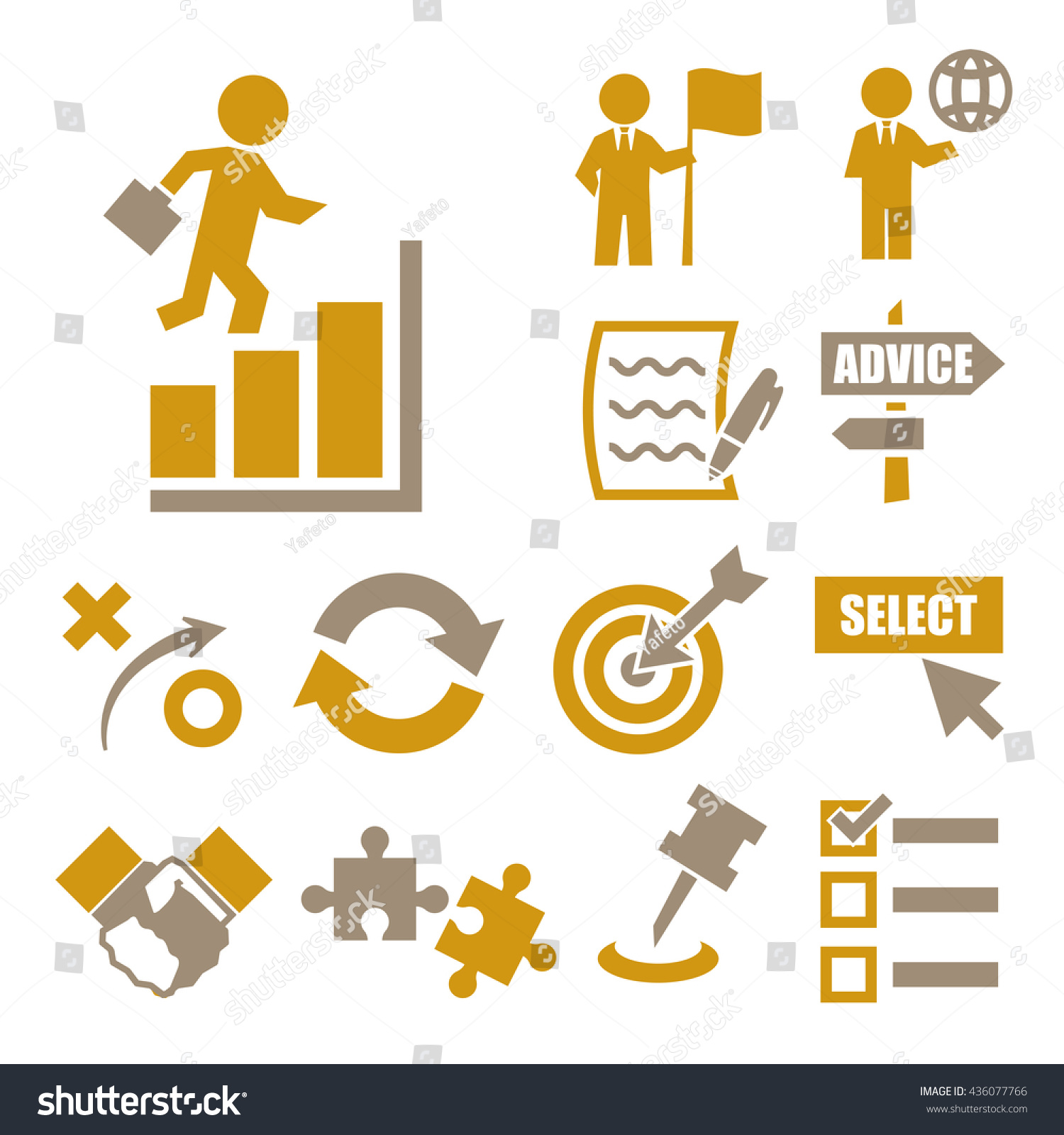 Strategy Icons Stock Vector 436077766 - Shutterstock