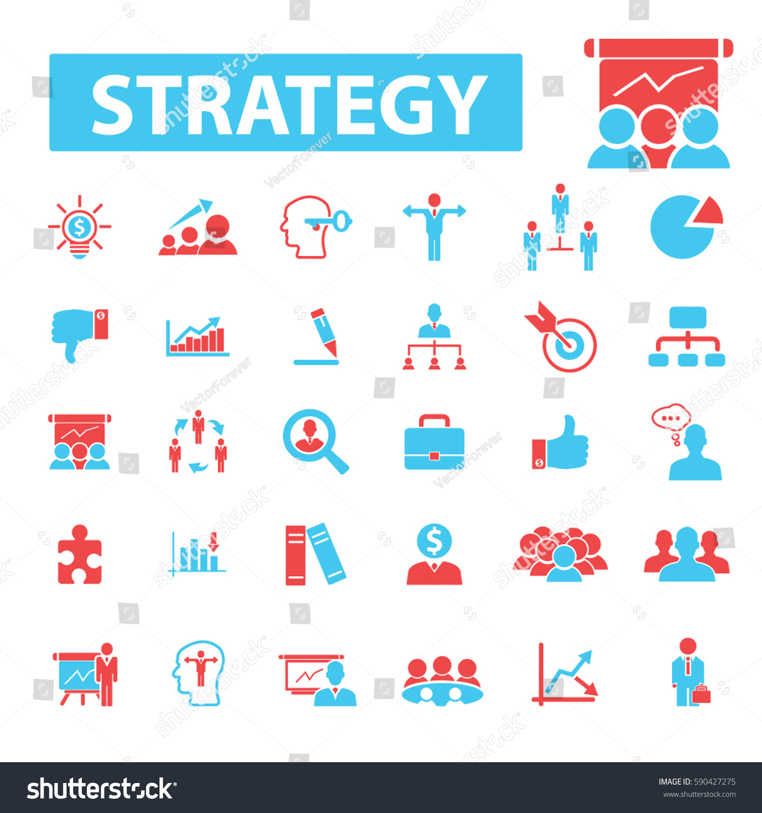 Strategy Icons Stock Vector 590427275 - Shutterstock