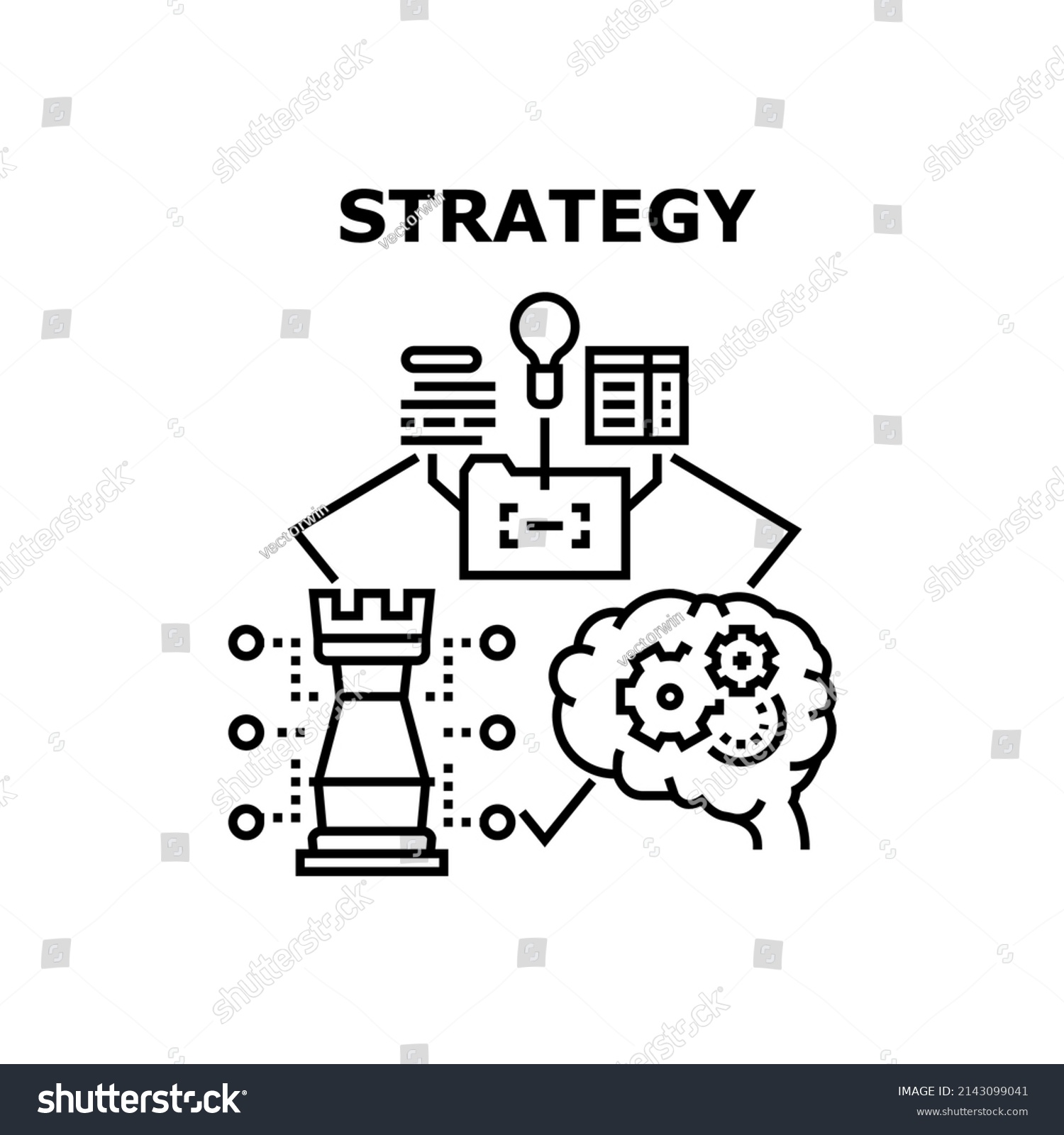 Strategy Plan Vector Icon Concept Businessman Stock Vector (Royalty ...