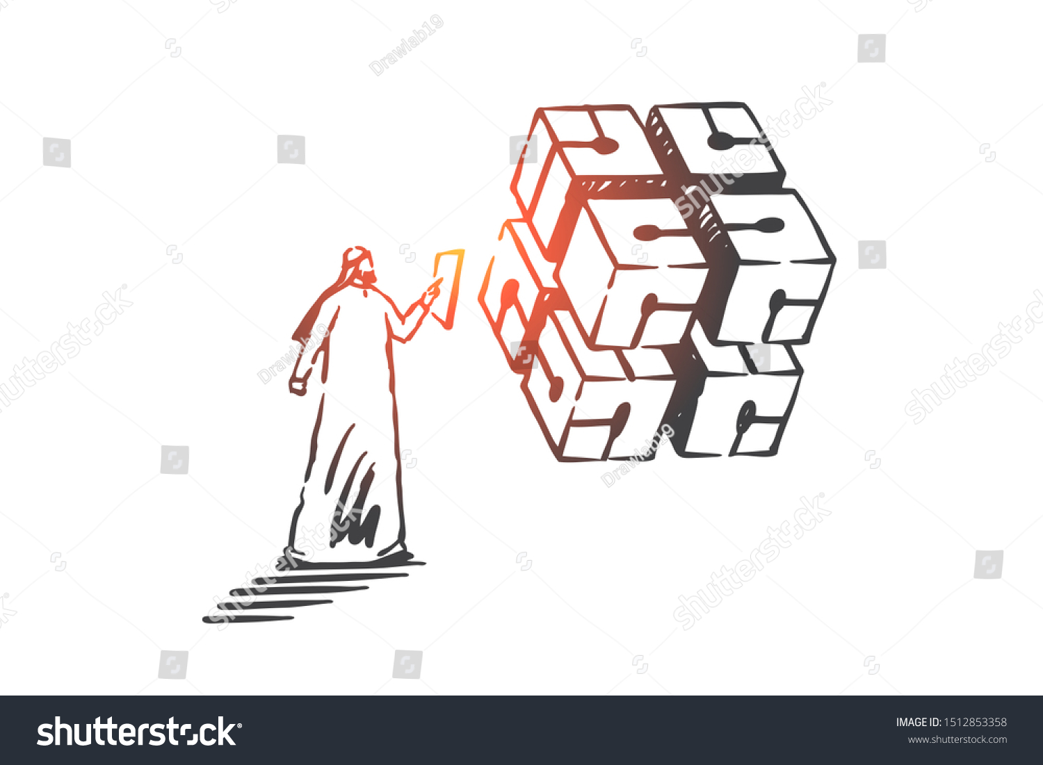 Strategy Solution Development Concept Sketch Hand Stock Vector (Royalty ...