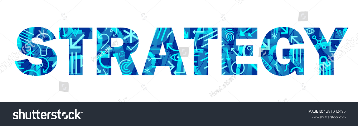 Strategy Typography Banner Geometric Texture Stock Vector (Royalty Free ...