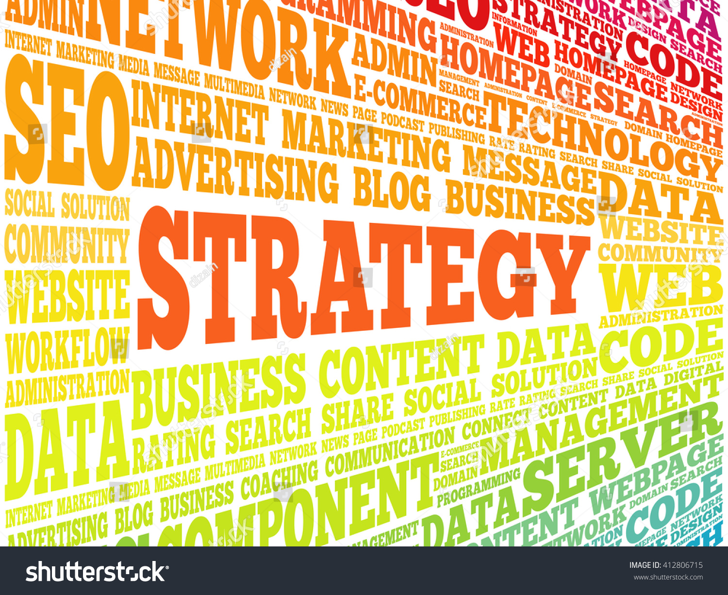 Strategy Word Cloud Business Concept Stock Vector (Royalty Free) 412806715