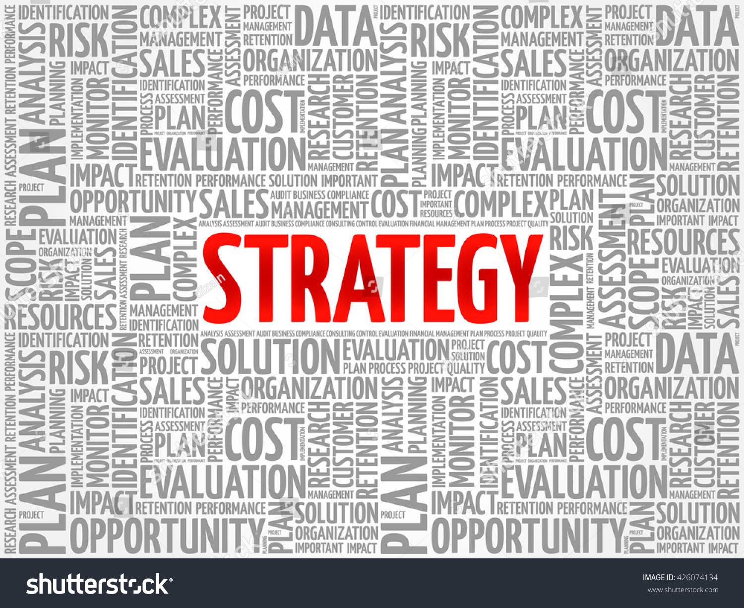 Strategy Word Cloud Business Concept: vector de stock (libre de ...