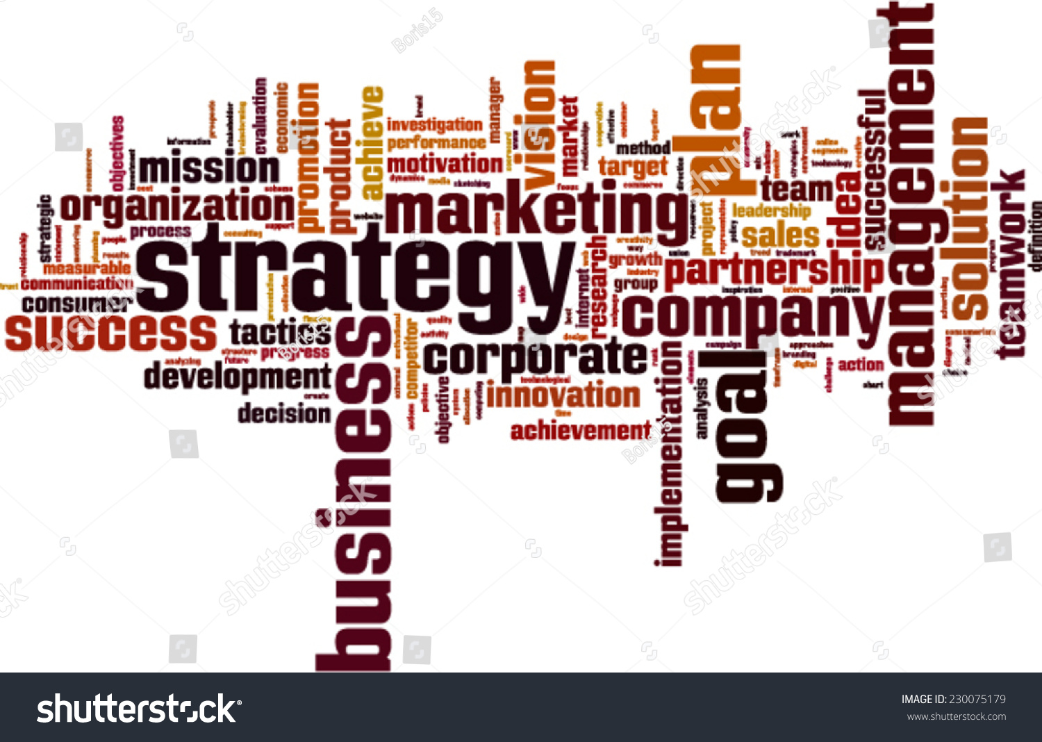 Strategy Word Cloud Concept Vector Illustration: vector de stock (libre ...