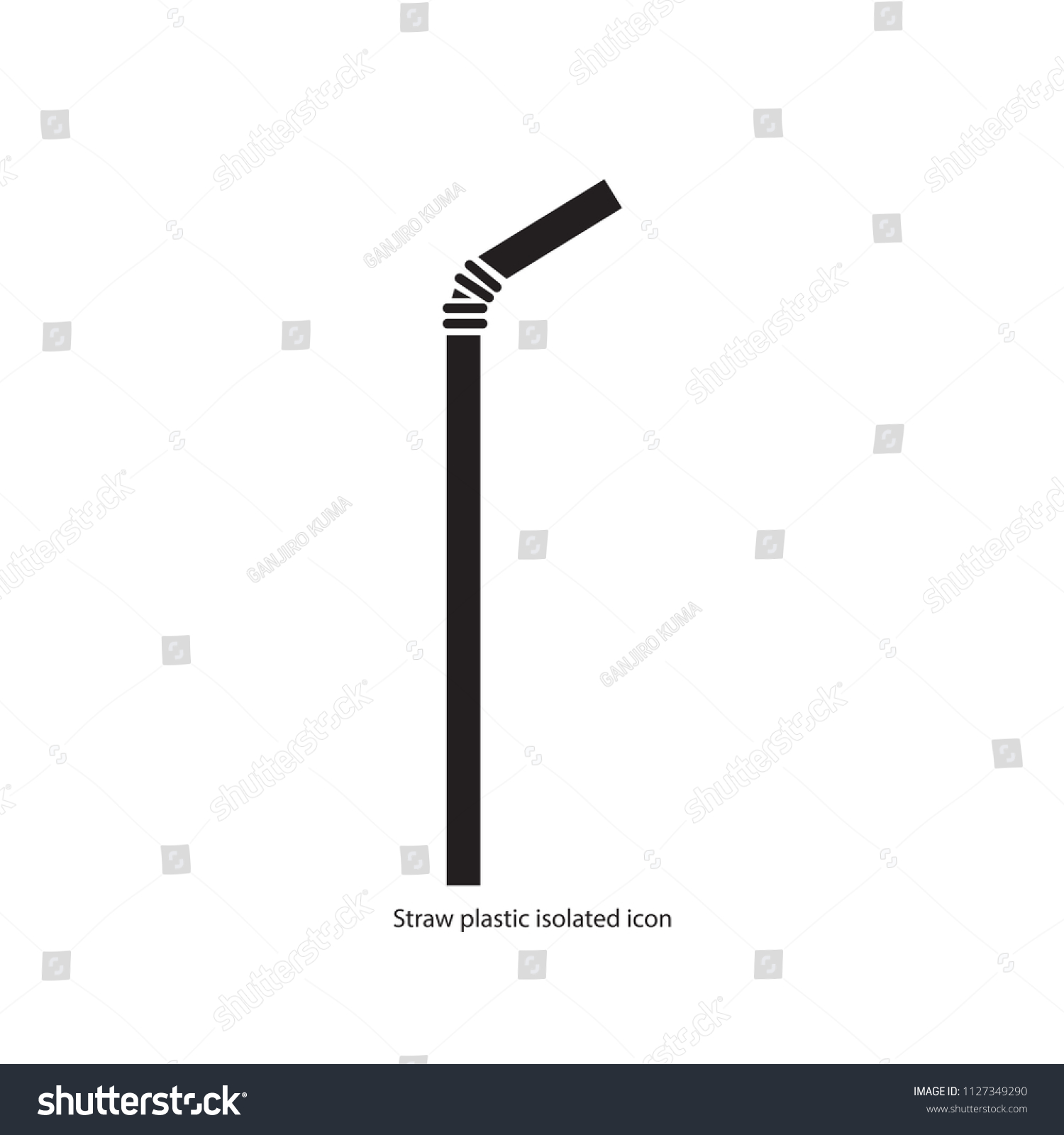 Straw Plastic Simple Design Isolated Icon Stock Vector (Royalty Free ...