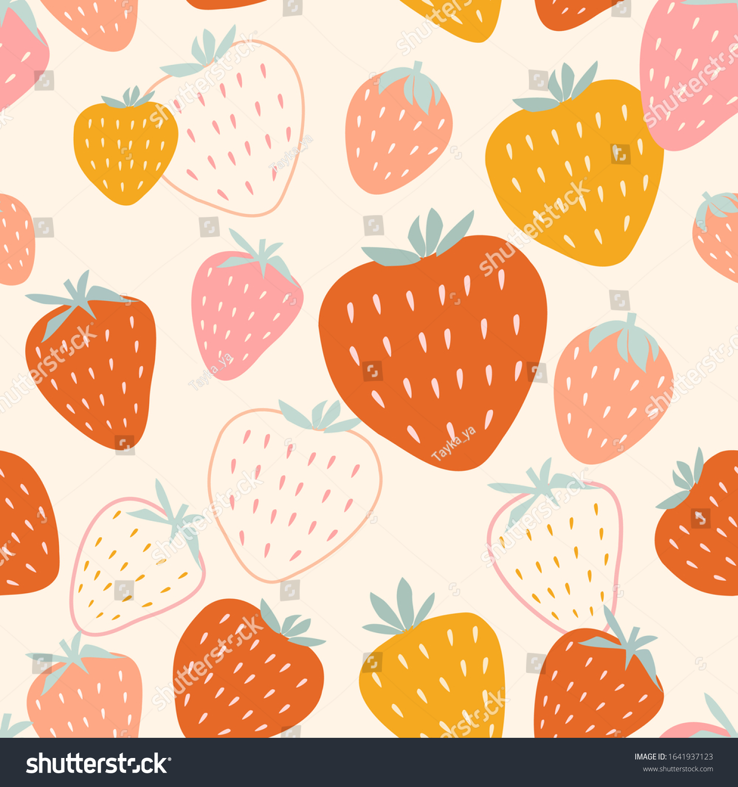 Strawberry Abstract Seamless Pattern Vector Color Stock Vector (Royalty ...