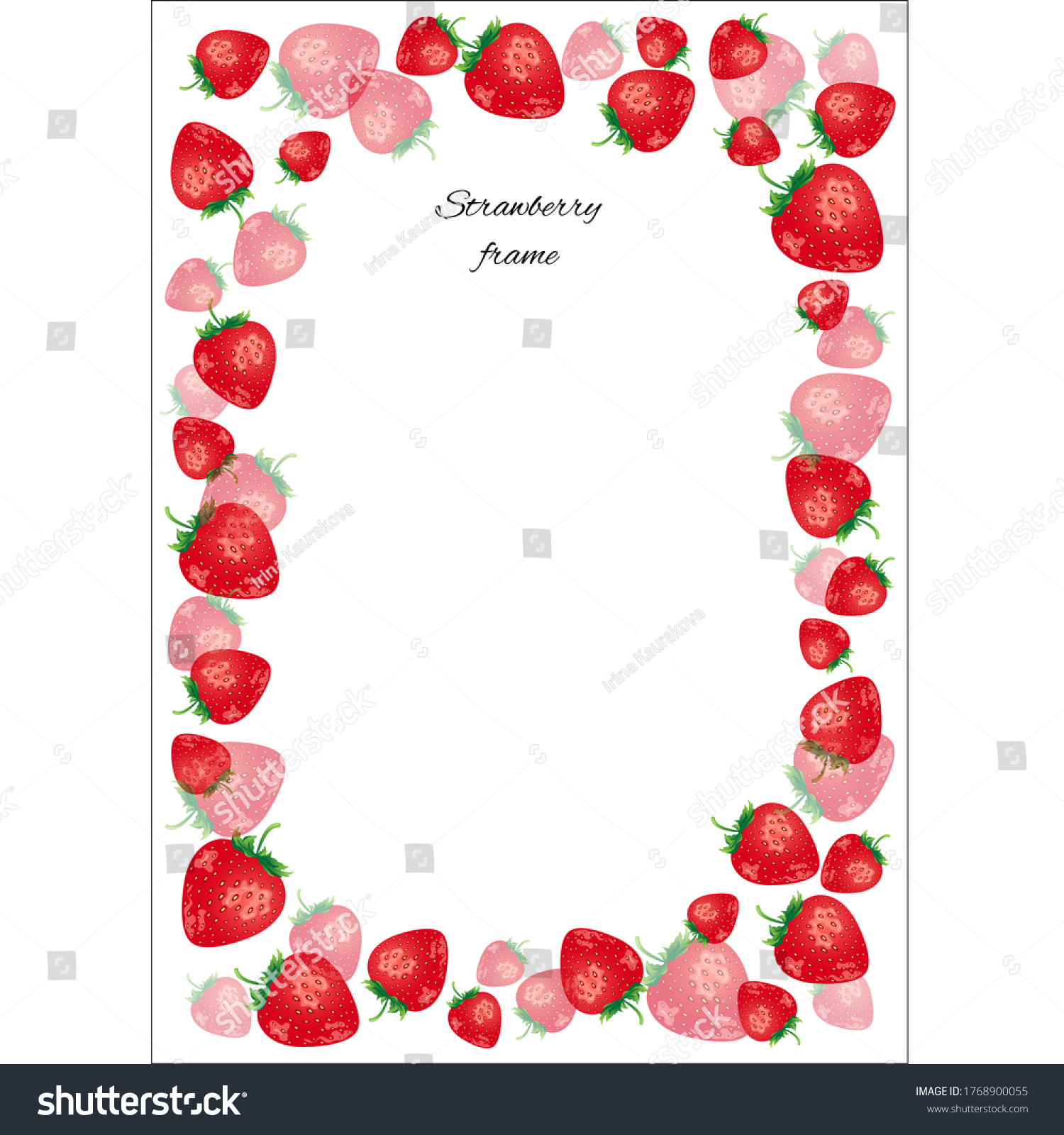 Strawberry Frame Vector Graphics Stock Vector (Royalty Free) 1768900055 ...