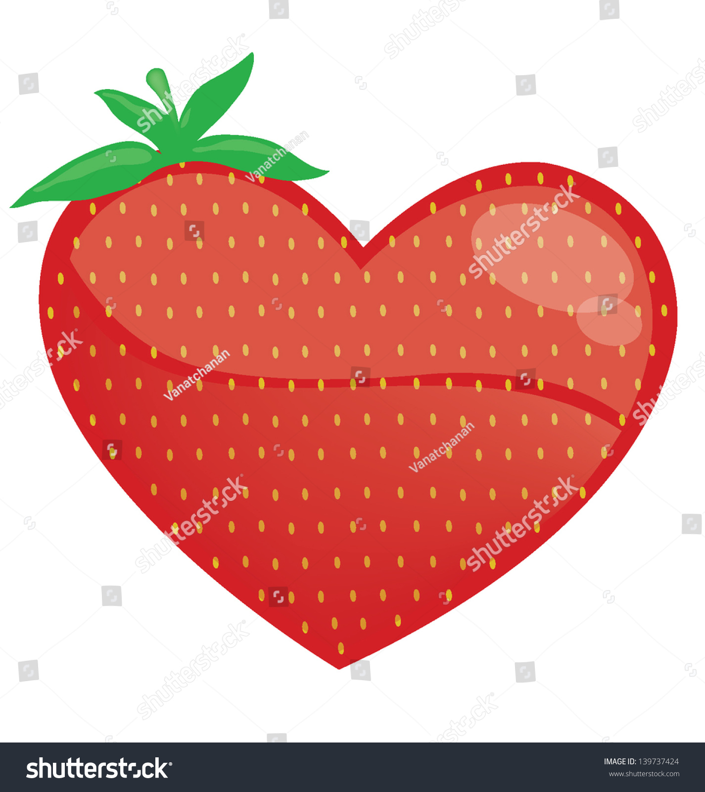 Strawberry Heart Vector Illustration Stock Vector (Royalty Free ...