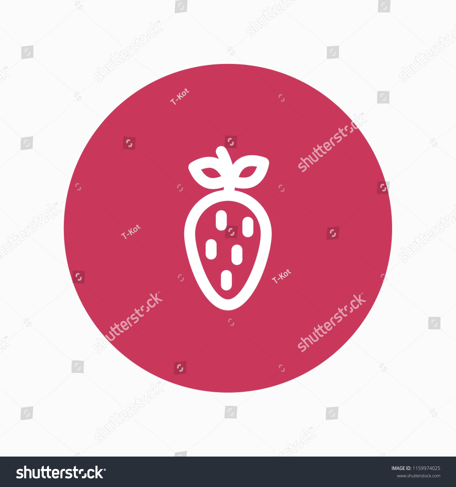 Strawberry Icon Vector Stock Vector (Royalty Free) 1159974025