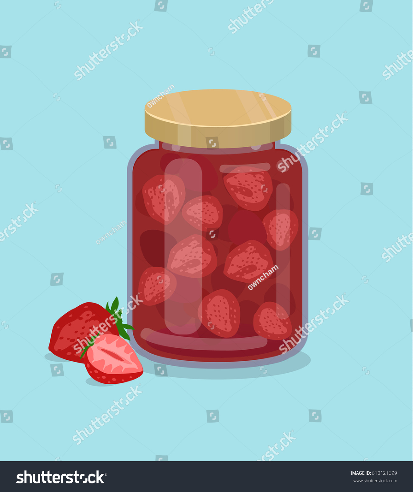 Strawberry Jam Vector Illustration Stock Vector (Royalty Free ...