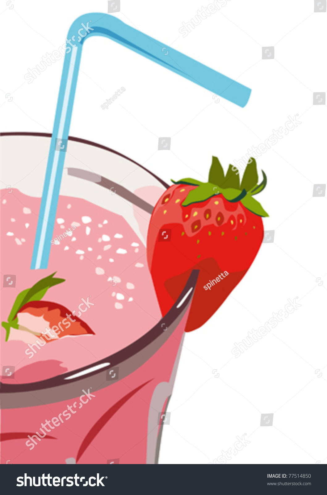 Strawberry Milkshake Stock Vector (Royalty Free) 77514850 | Shutterstock