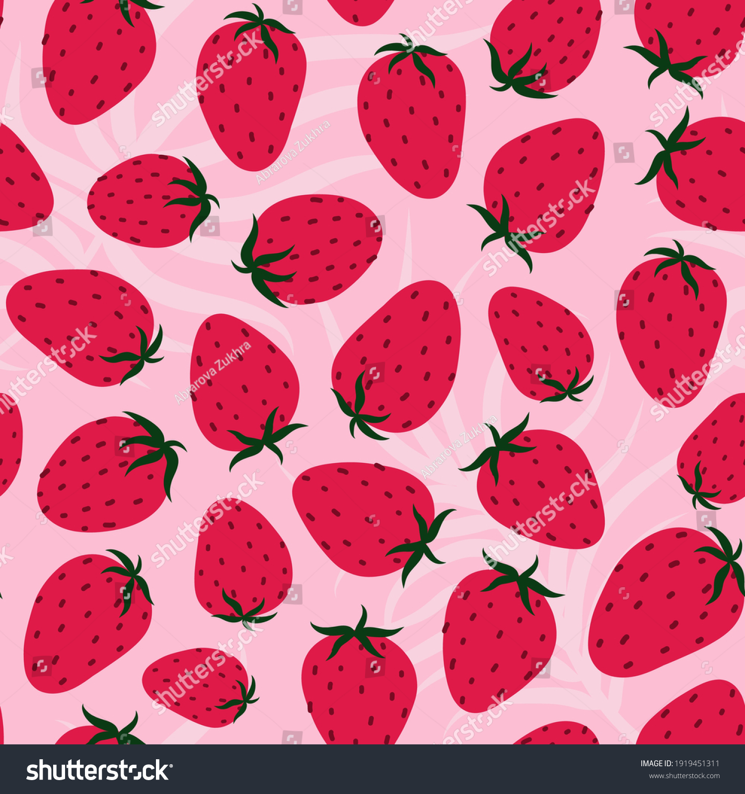Strawberry Pattern Vector Seamless Texture Doodle Stock Vector (Royalty ...